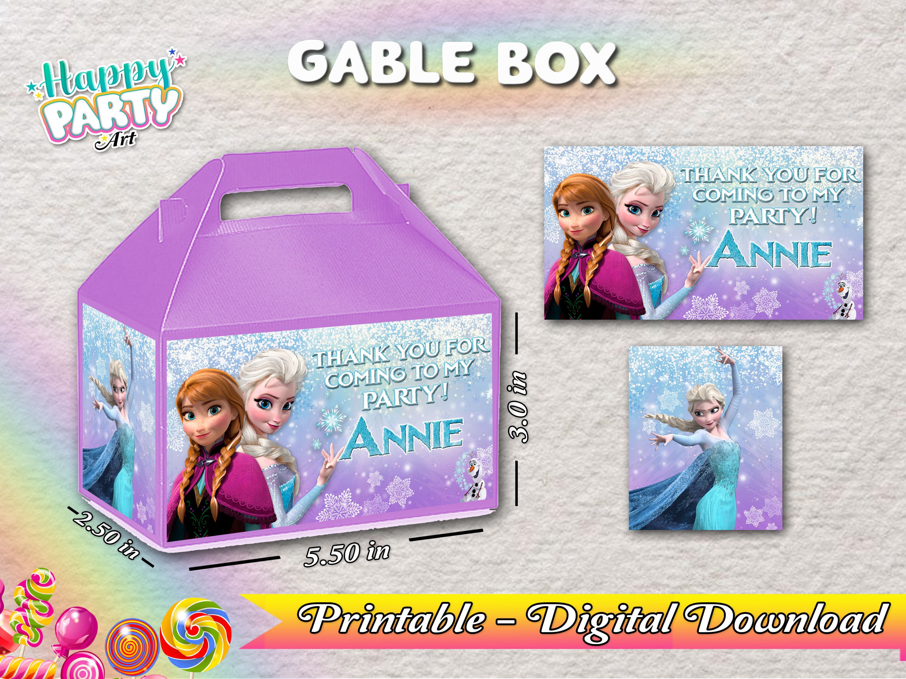 Gable Box Frozen Party Only DIGITAL DOWNLOAD for Gable Box | Etsy
