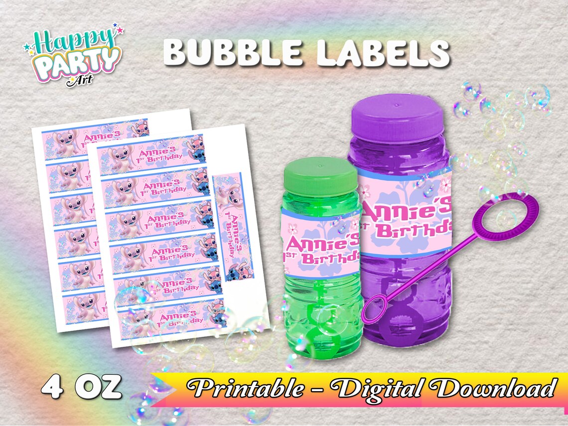 Bubble Bottle Labels Stitch and Angel DIGITAL DOWNLOAD - Etsy