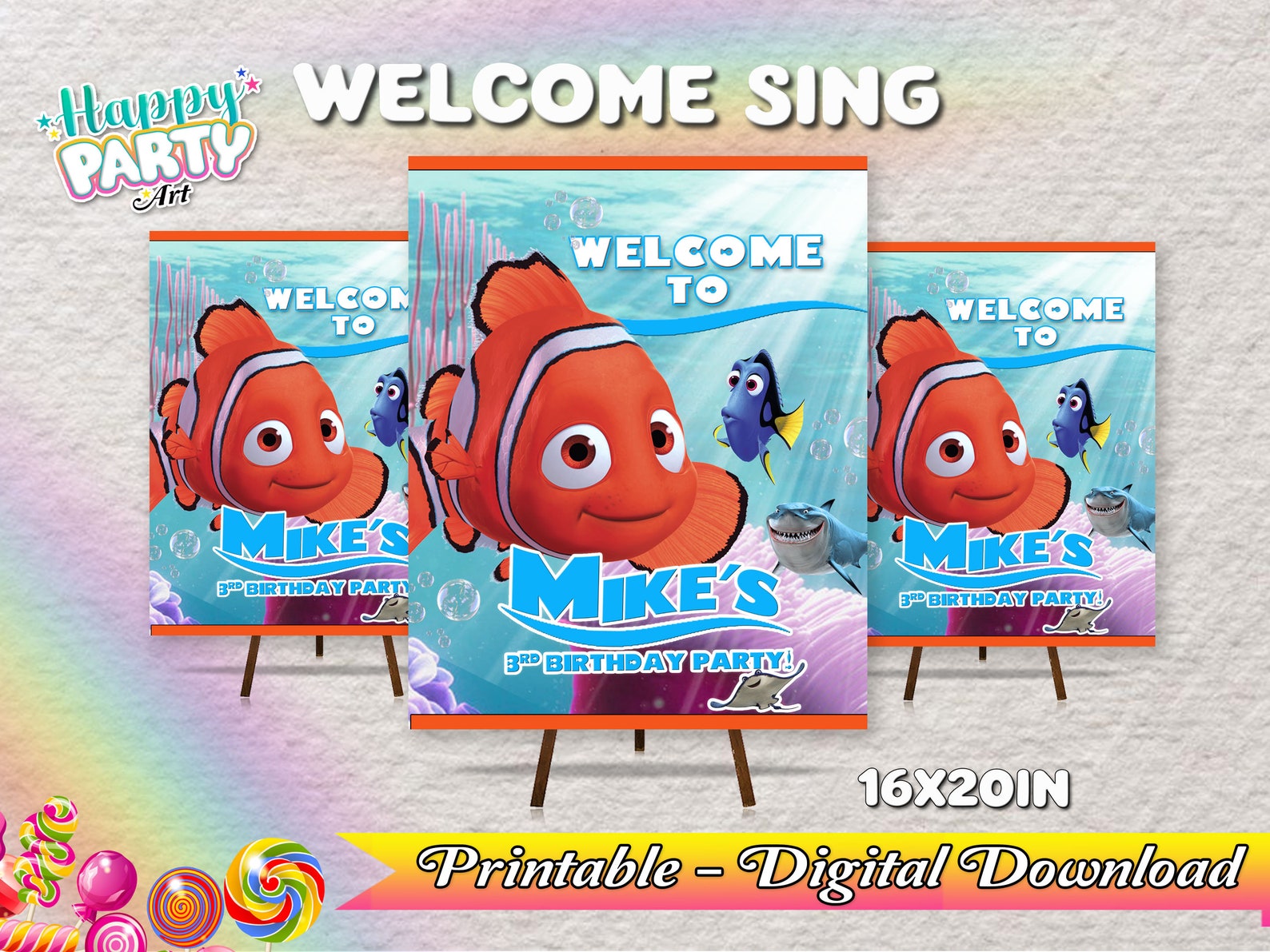 Welcome Sing Finding Nemo Digital Sending DIGITAL - Etsy