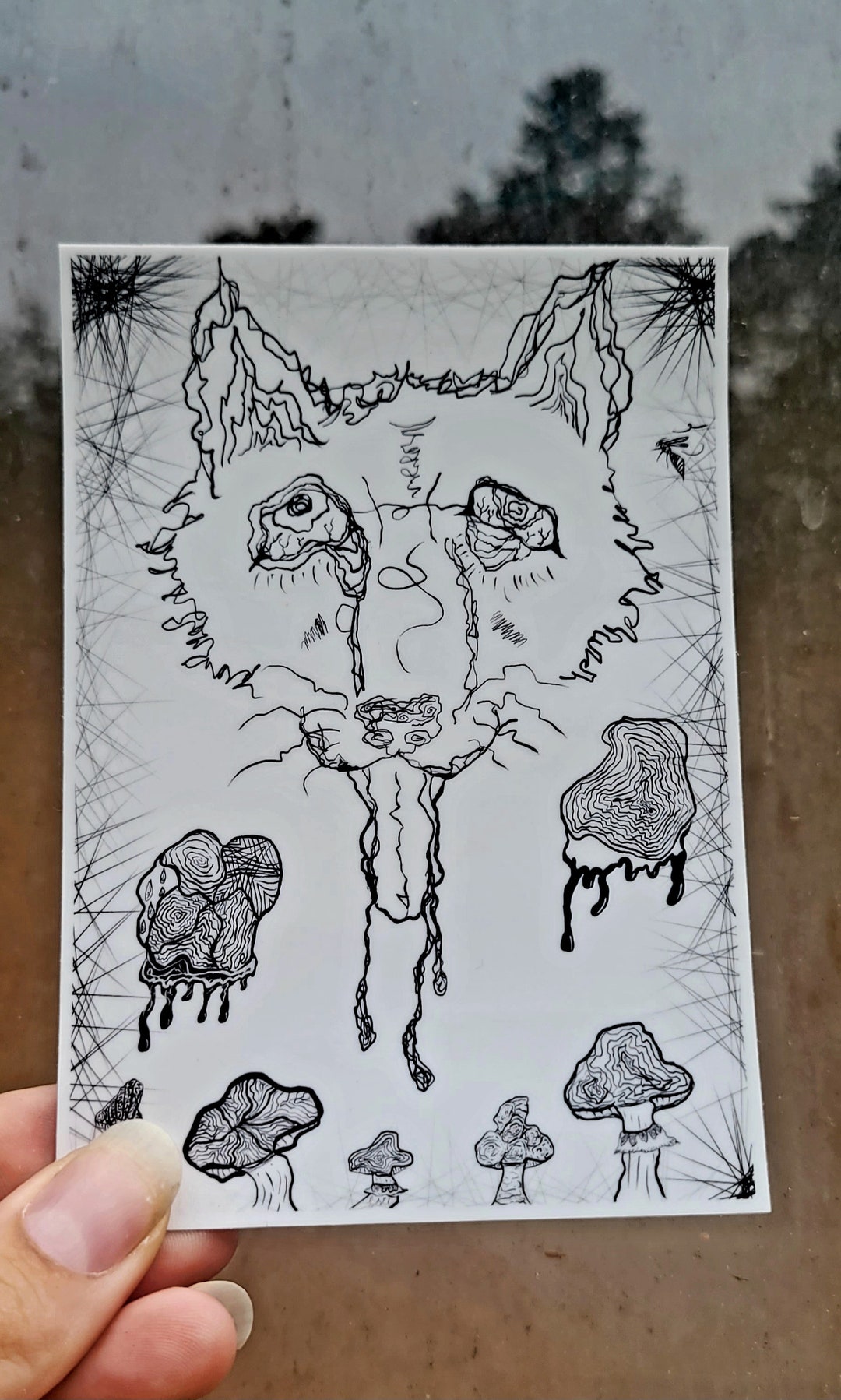 Vinyl Sticker, Trippy Sticker, Dark Art Sticker, Spooky Art, Trippy Art ...