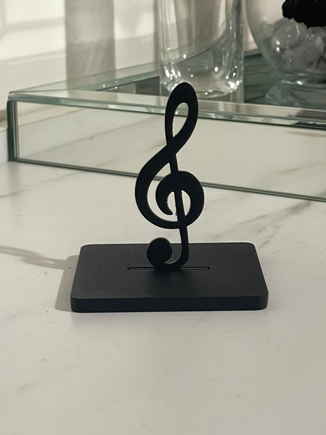Treble Clef Metal Statue, Metal Treble Clef Sculpture, Metal Desktop ...