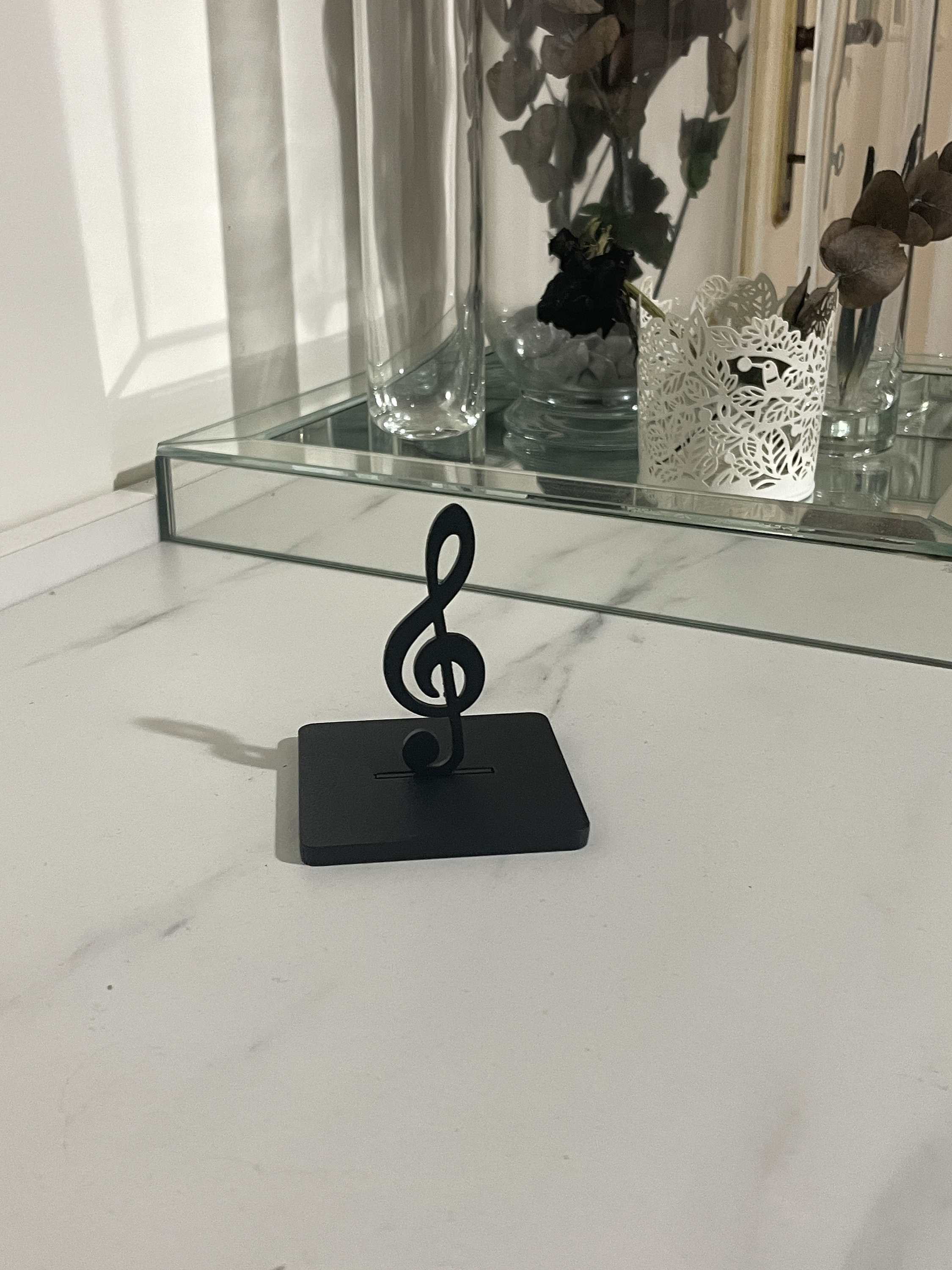 Treble Clef Metal Statue, Metal Treble Clef Sculpture, Metal Desktop ...