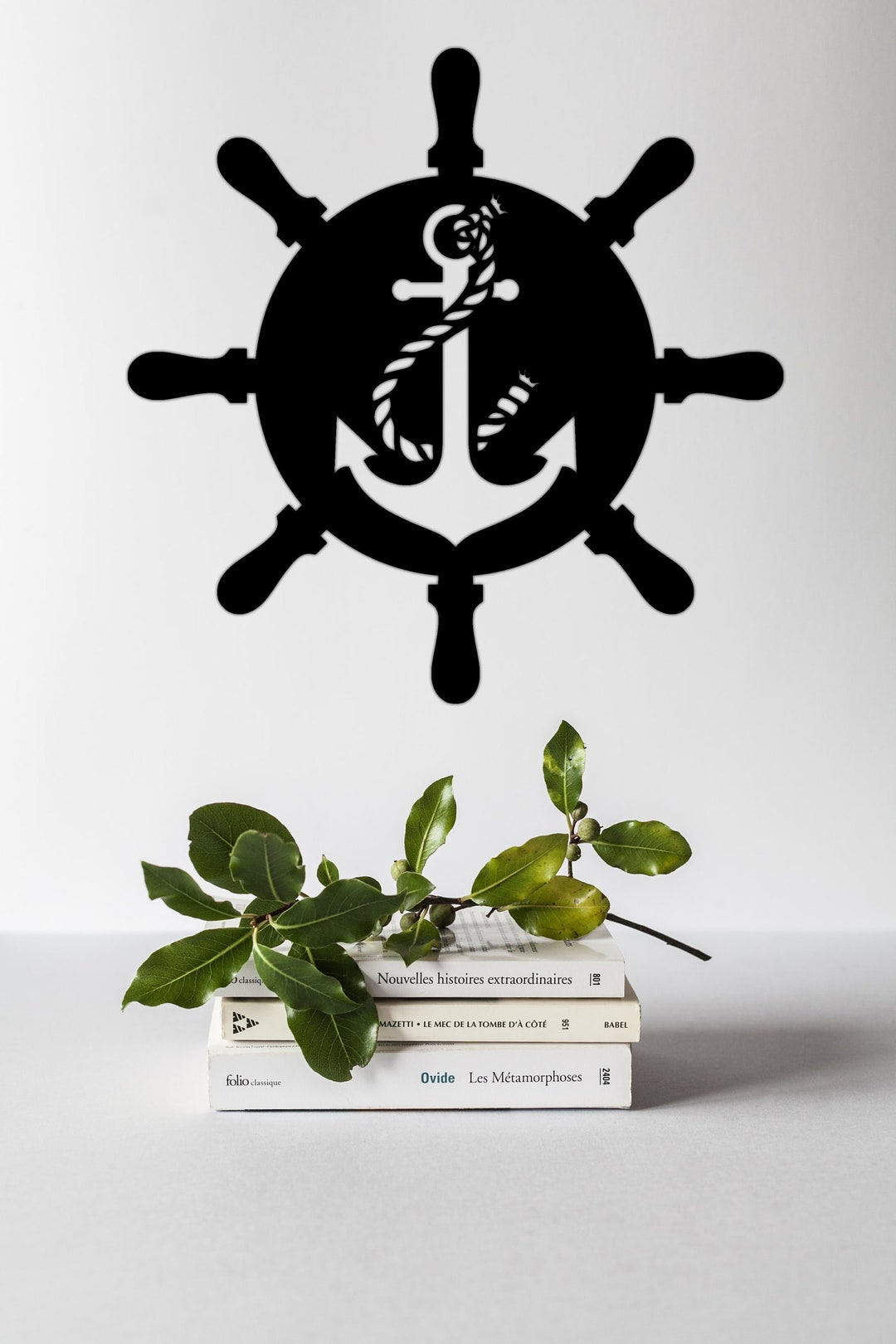 Rudder Minimalist Metal Sign, Seaman Symbols Metal Wall, Art Decor ...