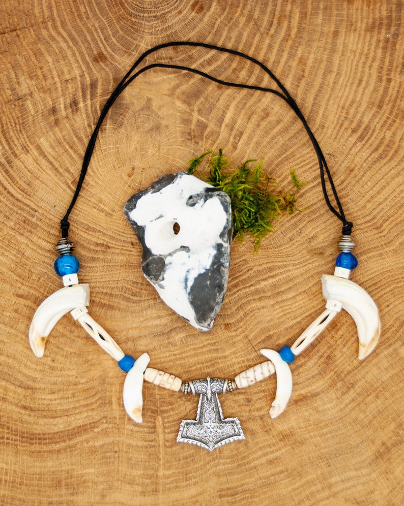 Large Thor's Hammer Viking Pagan Shamanic Indian Jewelry Bone Bone ...