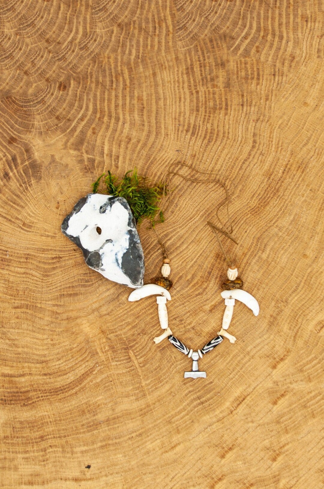 Thor's Hammer Mjölnir Viking Pagan Shaman Iced Indian Jewelry Bone Bone ...
