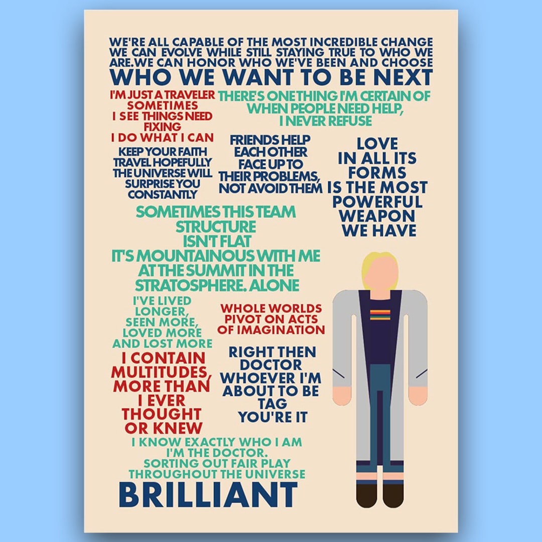 Doctor Who - Thirteenth Doctor Quotes Poster A3 - Digital Download ...