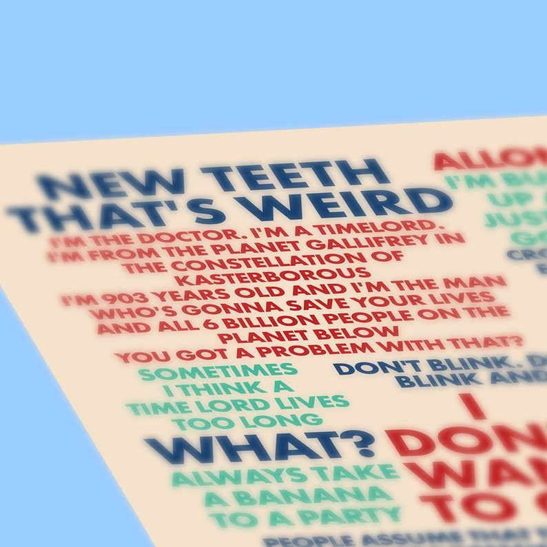 Doctor Who - Tenth Doctor Quotes Poster A3 - Digital Download - 10th ...