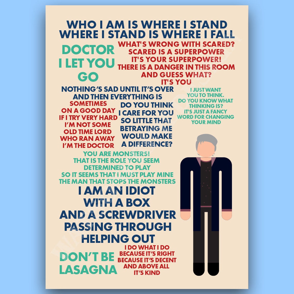 Doctor Who - Tweltfh Doctor Quotes Poster A3 - Digital Download - 12th ...