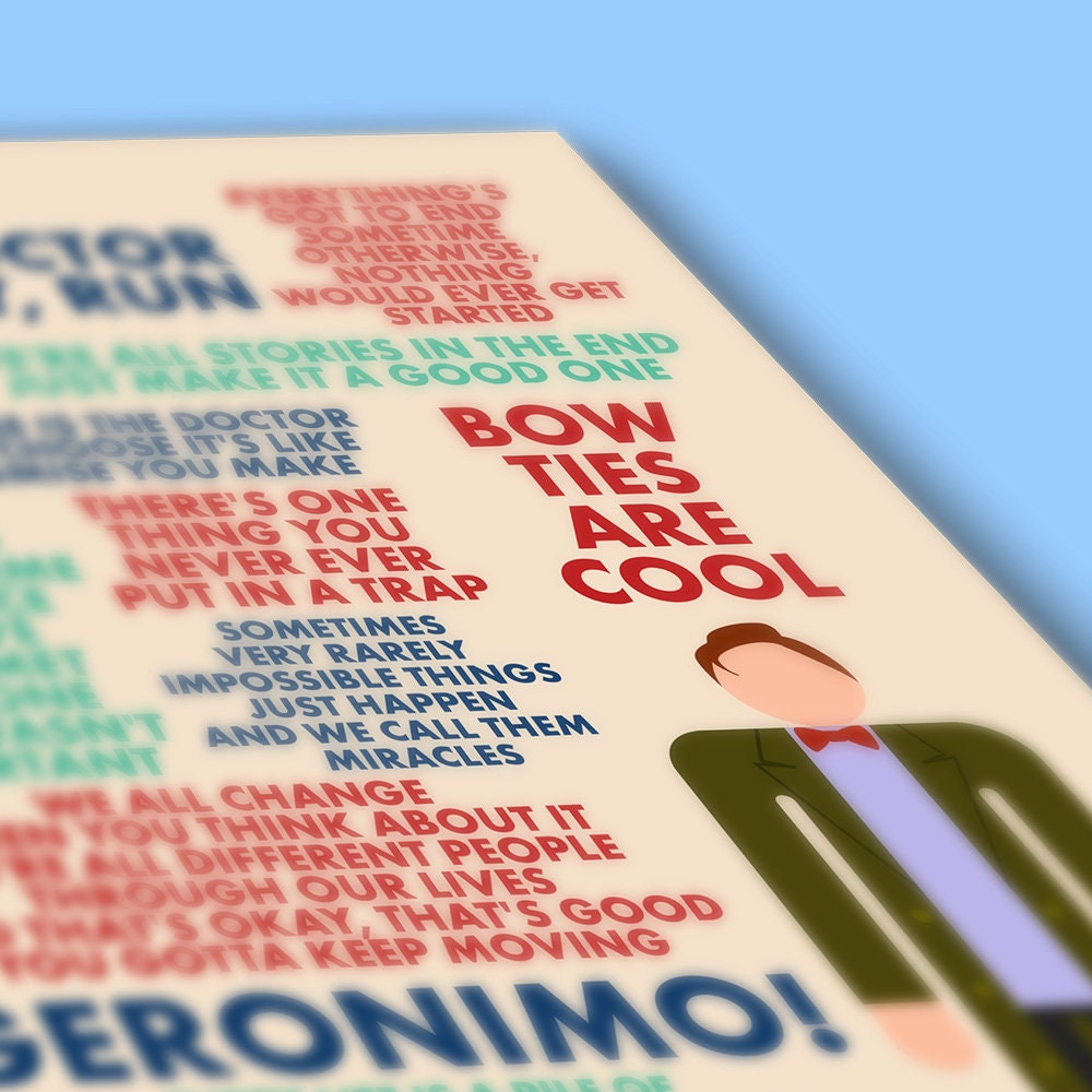 Doctor Who Eleventh Doctor Quotes Poster A3 Digital Download 11th, Matt ...