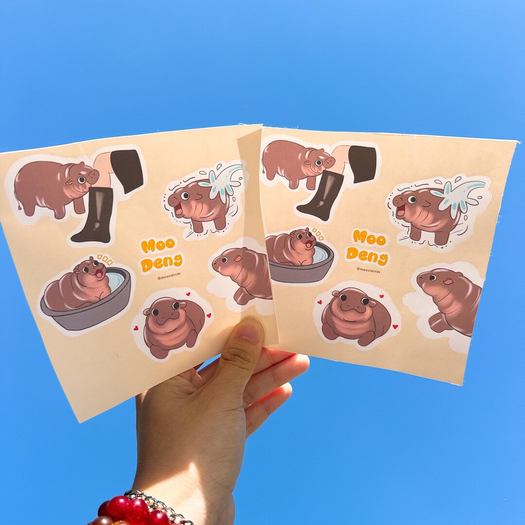 Hippo Stickers Sheet | Hippo | Cute Hippo | - Etsy