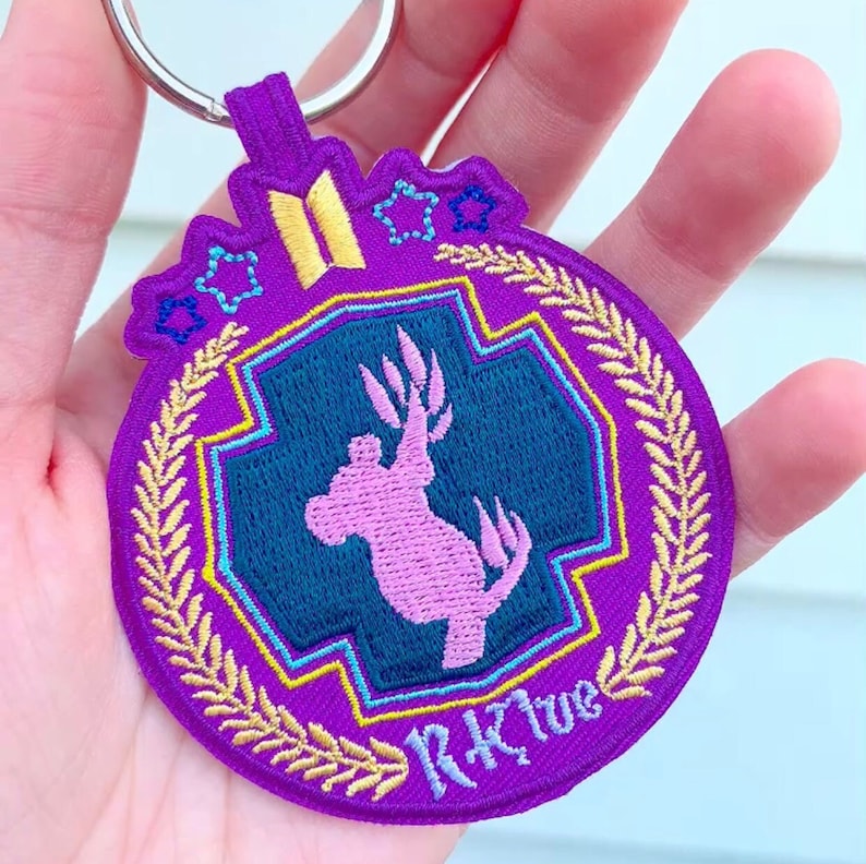 BTS Embroidery Emblem Iconic Animals Nickname Keychain | BTS | BTS ...