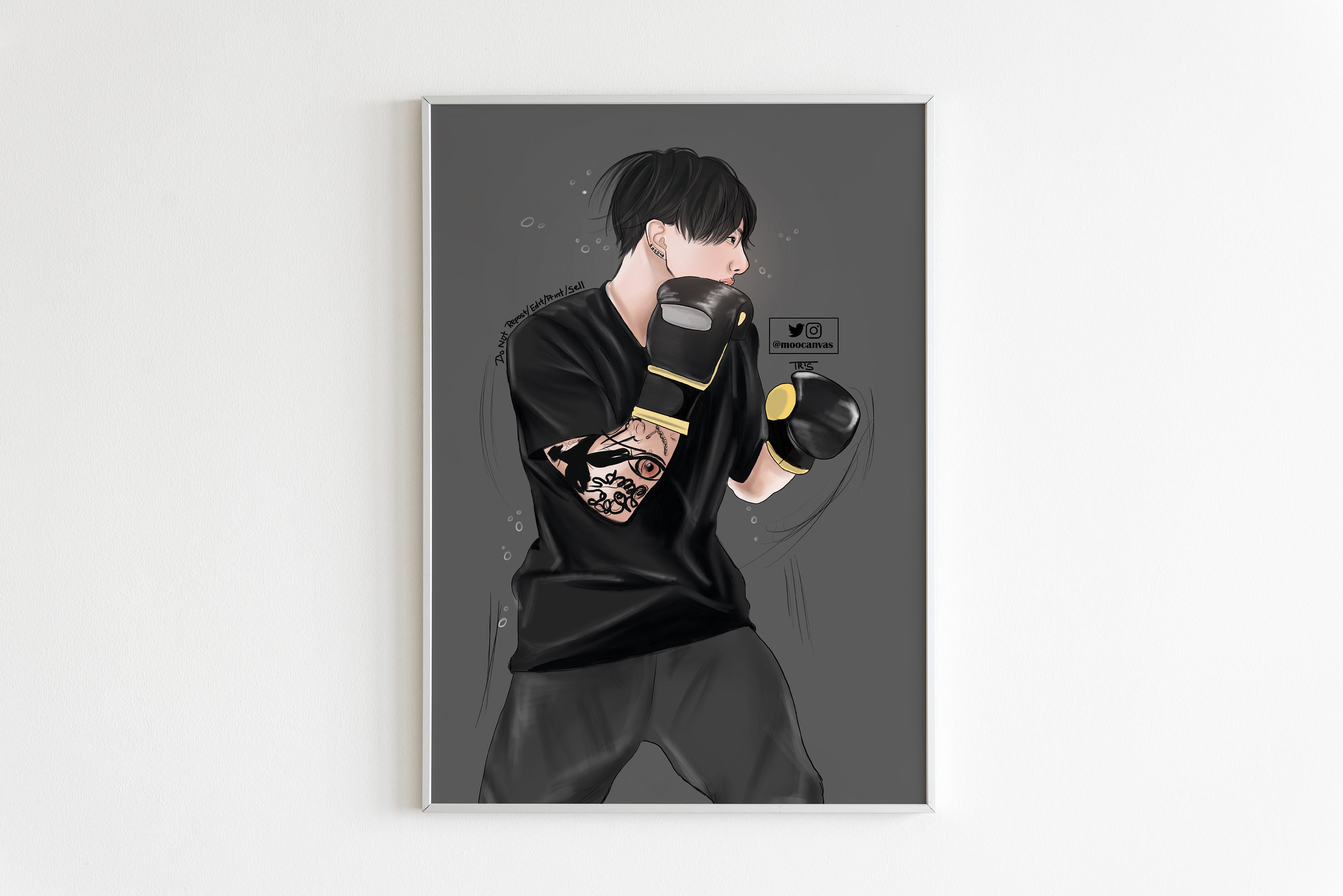 BTS Jungkook Boxing Artprint large size: 8x10in BTS - Etsy
