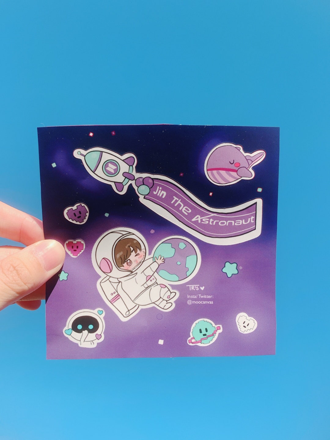 BTS Jin Astronaut Stickers Set BTS Seokjin Kpop - Etsy