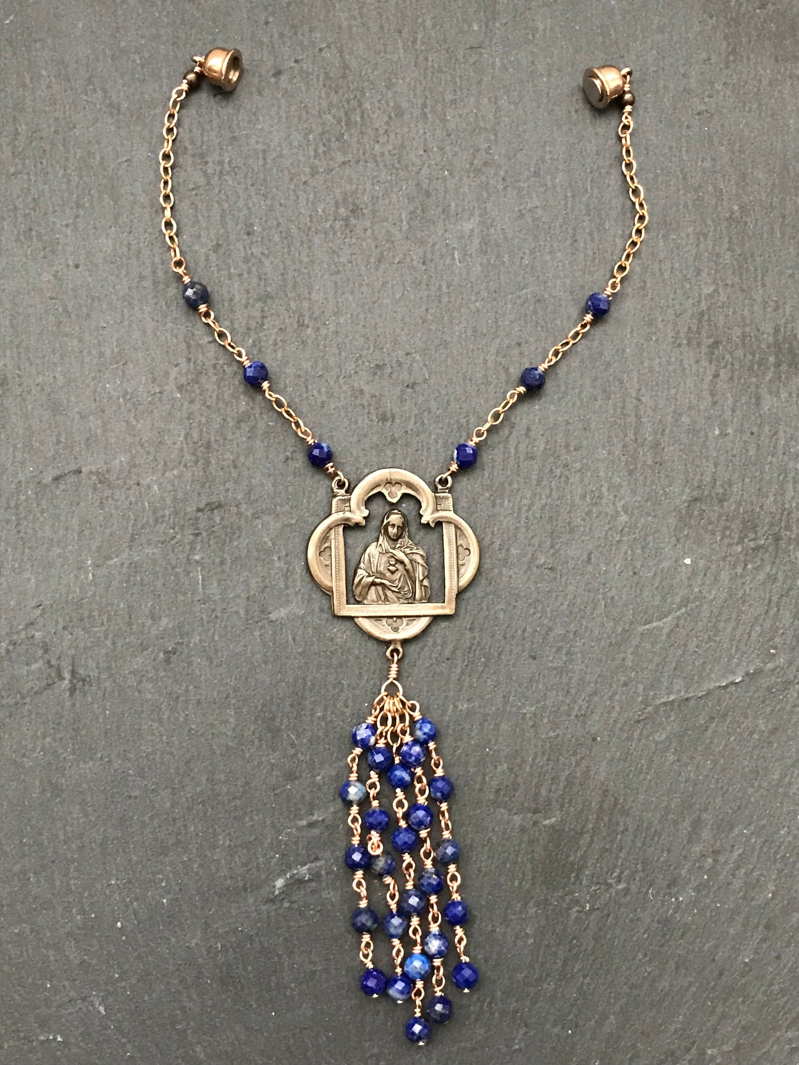 Virgin Mary Beaded Tassel Rear View Mirror Accessory Auto Rosary - Etsy