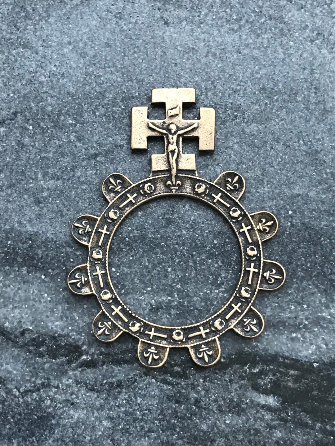 Bronze Finger Rosary Ring - Etsy