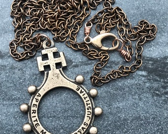 Penal Ring Solid Bronze and Leather Necklace - Etsy