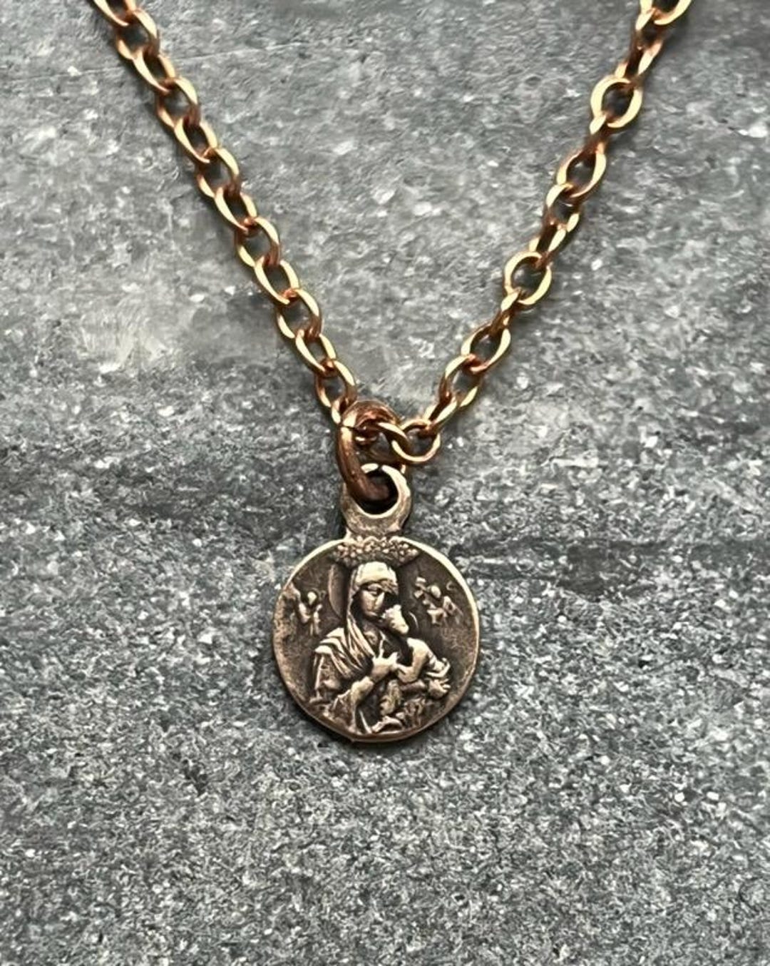 TINY Our Lady of Perpetual Help Necklace - Very Small Dainty Little ...