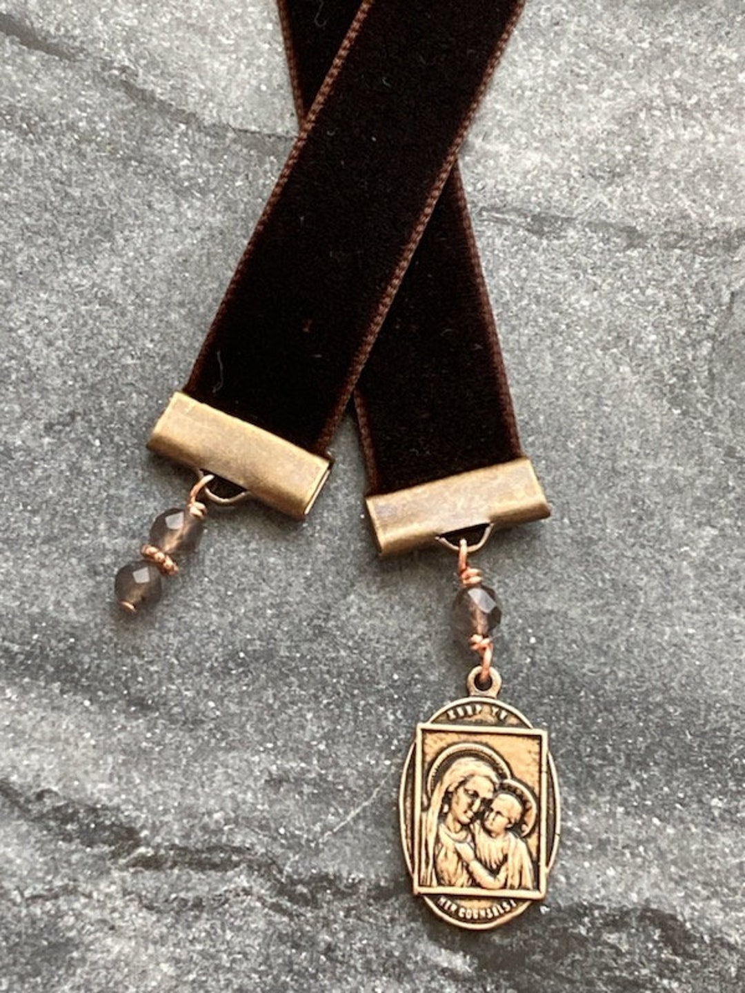 Velvet Catholic Bookmark - Our Lady of Good Counsel - Bronze - Brown ...
