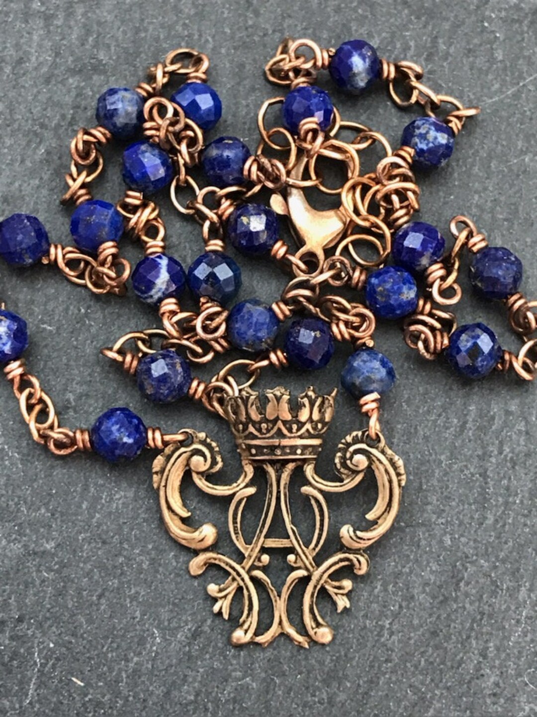 Crown of Mary Necklace - Auspice Maria Virgin Mary - Solid Bronze - Etsy