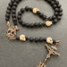 Saint Michael Rosary Bronze Oxbone Skulls Lava Beads and Leather - Etsy