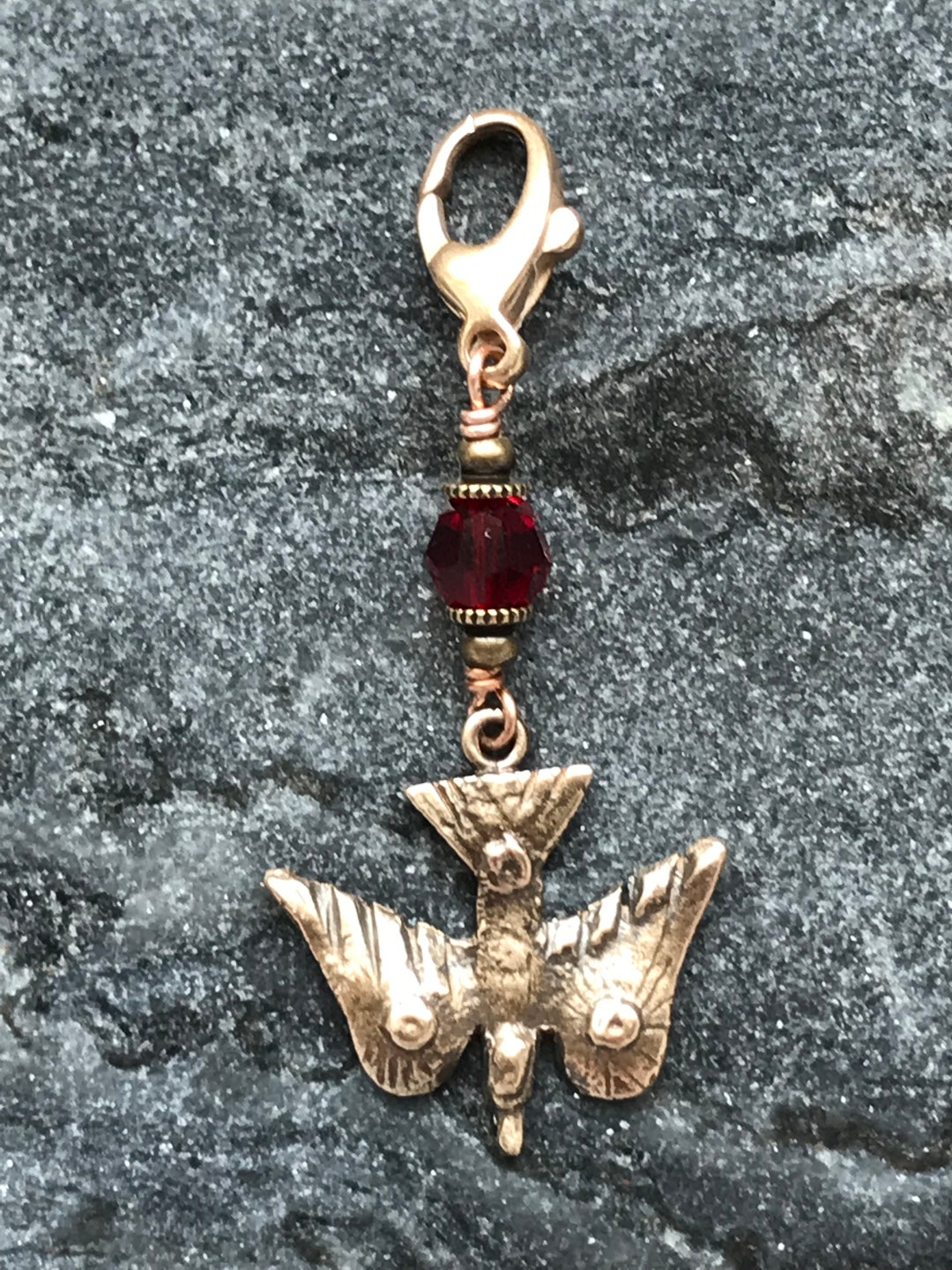 Bag Charm Holy Spirit Zipper Pull - Confirmation Gift - Bronze and Red ...