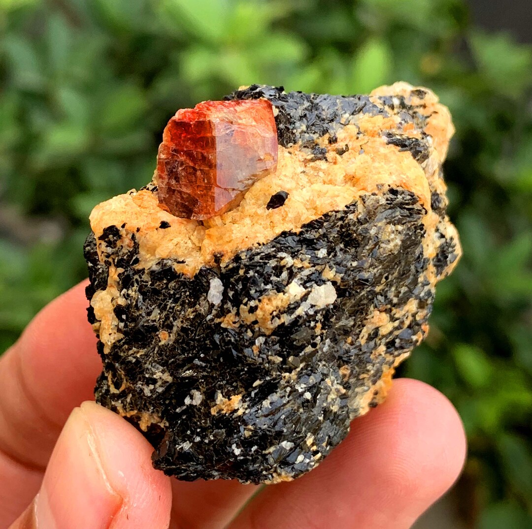 Terminated Red Zircon Crystal on Matrix From Skardu Pakistan - 55 Gram ...