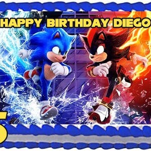 Sonic Edible Sugar Sheets/icing Sheets,cake, Cookies, Cupcake Toppers ...