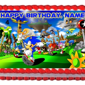 Sonic Edible Sugar Sheets/icing Sheets,cake, Cookies, Cupcake Toppers ...