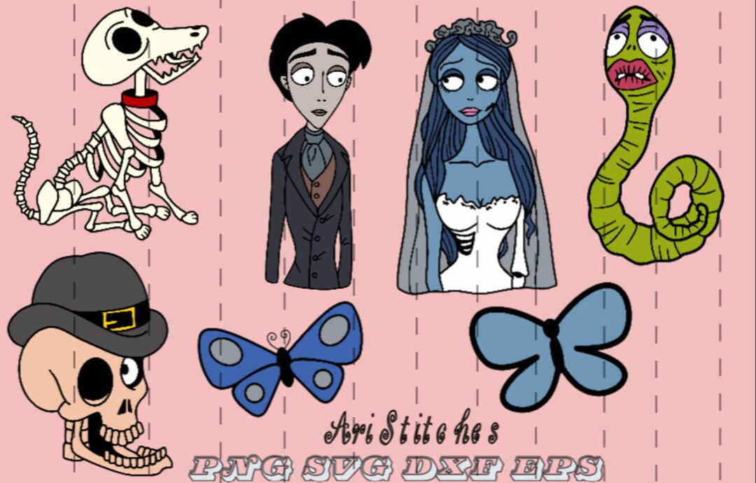 Corpse Bride Budle Svg, Halloween Svg, Cricut, Silhouette Vector Cut ...