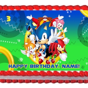 Sonic Edible Sugar Sheets/icing Sheets,cake, Cookies, Cupcake Toppers ...