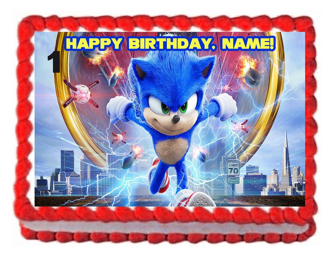 Sonic Edible Sugar Sheets/icing Sheets,cake, Cookies, Cupcake Toppers ...