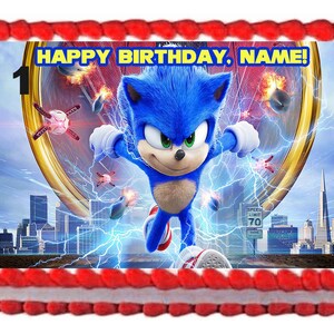 Sonic Edible Sugar Sheets/icing Sheets,cake, Cookies, Cupcake Toppers ...