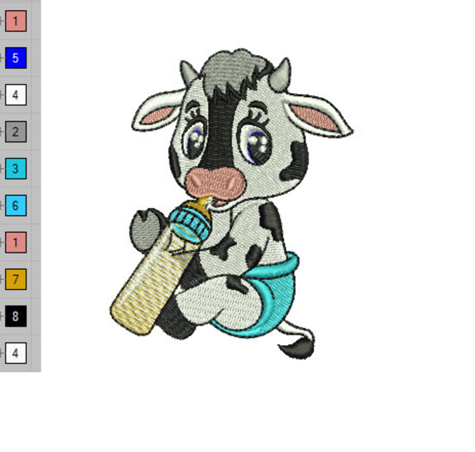 Baby Cow, Embroidery Design, Instant Download, Digital Embroidery File ...