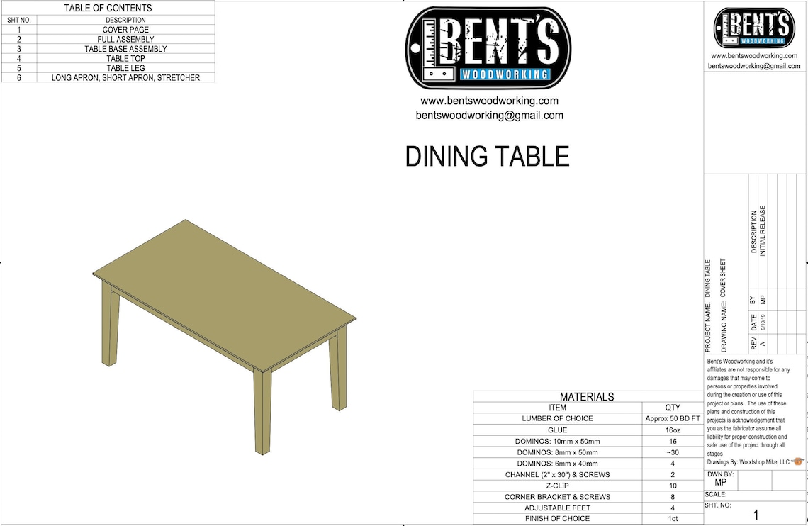 Walnut Dining Room Table - Digital Woodworking Plans - PDF Woodworking ...