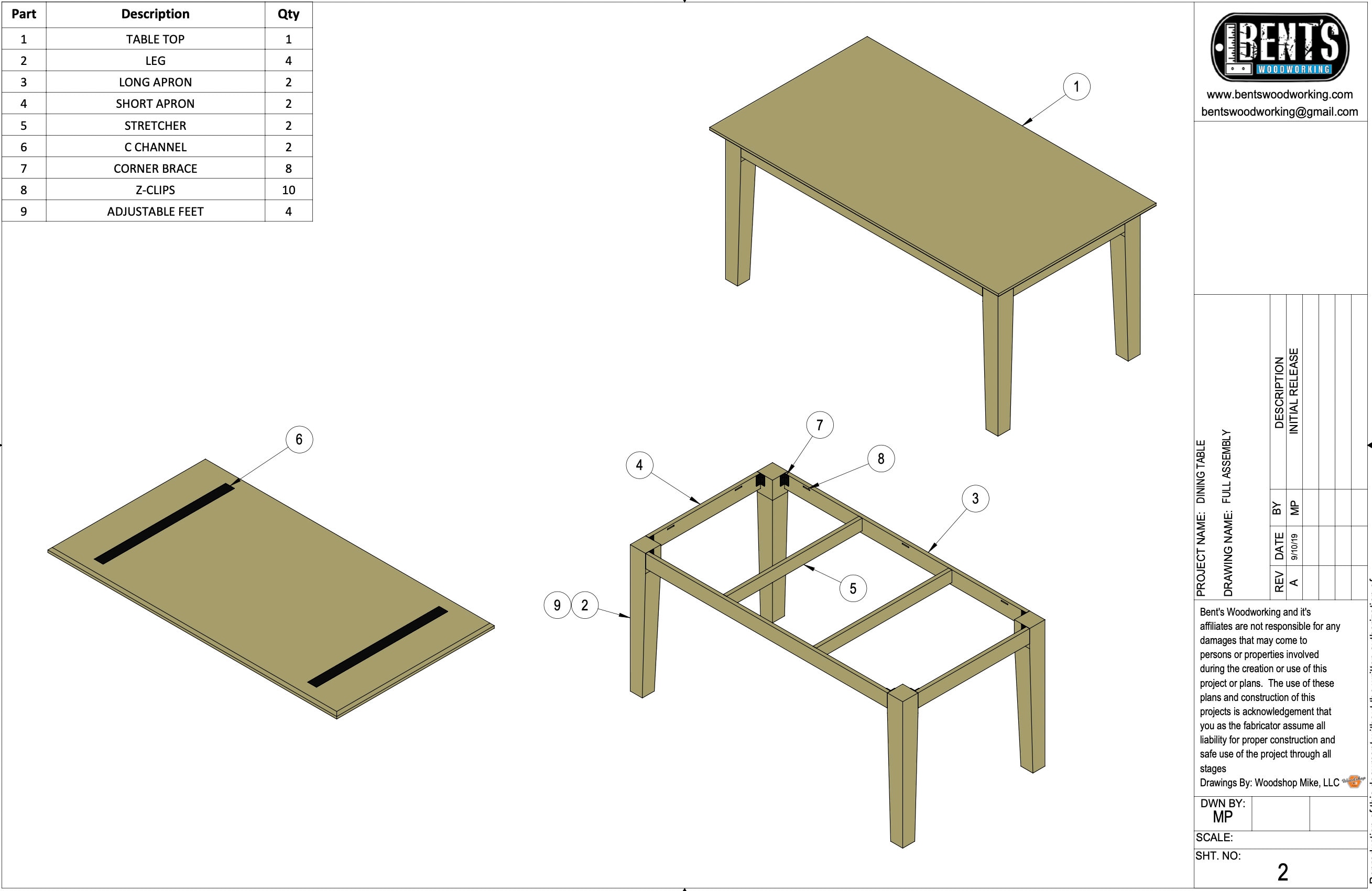 Walnut Dining Room Table - Digital Woodworking Plans - PDF Woodworking ...