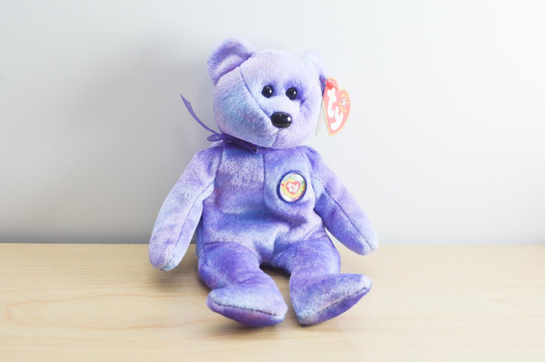 TY Beanie Baby Clubby IV - Vintage Purple Teddy Bear - Etsy