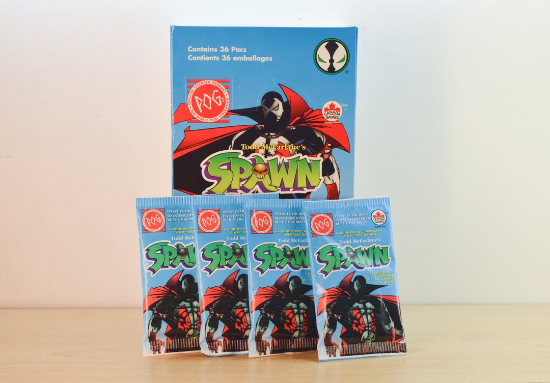 Spawn Pogs - Canada Games - 4 Sealed Packs - Milkcaps - Todd Mcfarlane ...