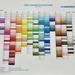 Copic Marker Colour Chart - Etsy