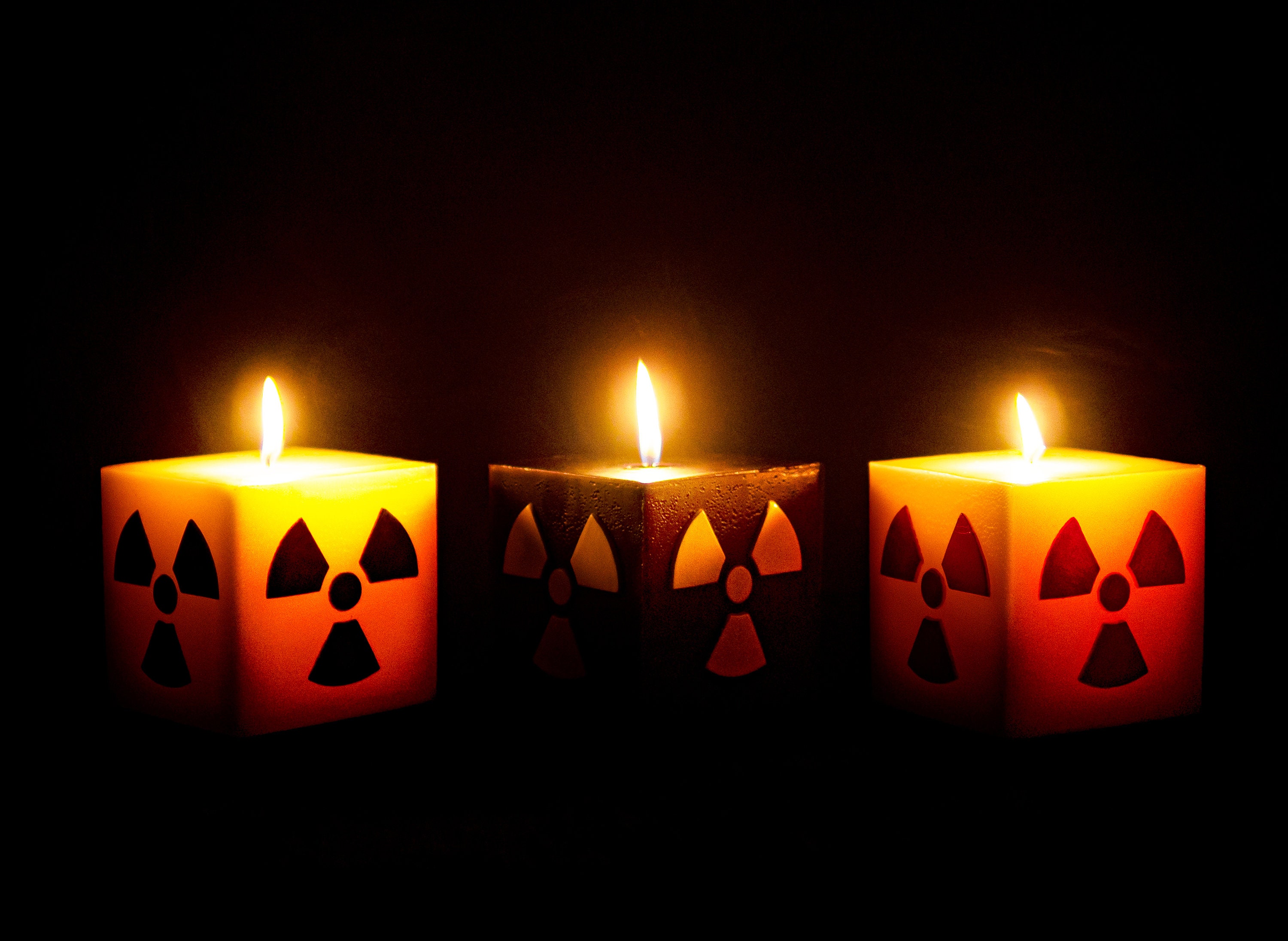 Radioactive Sign Candle BLACK-YELLOW, 10cm - Etsy