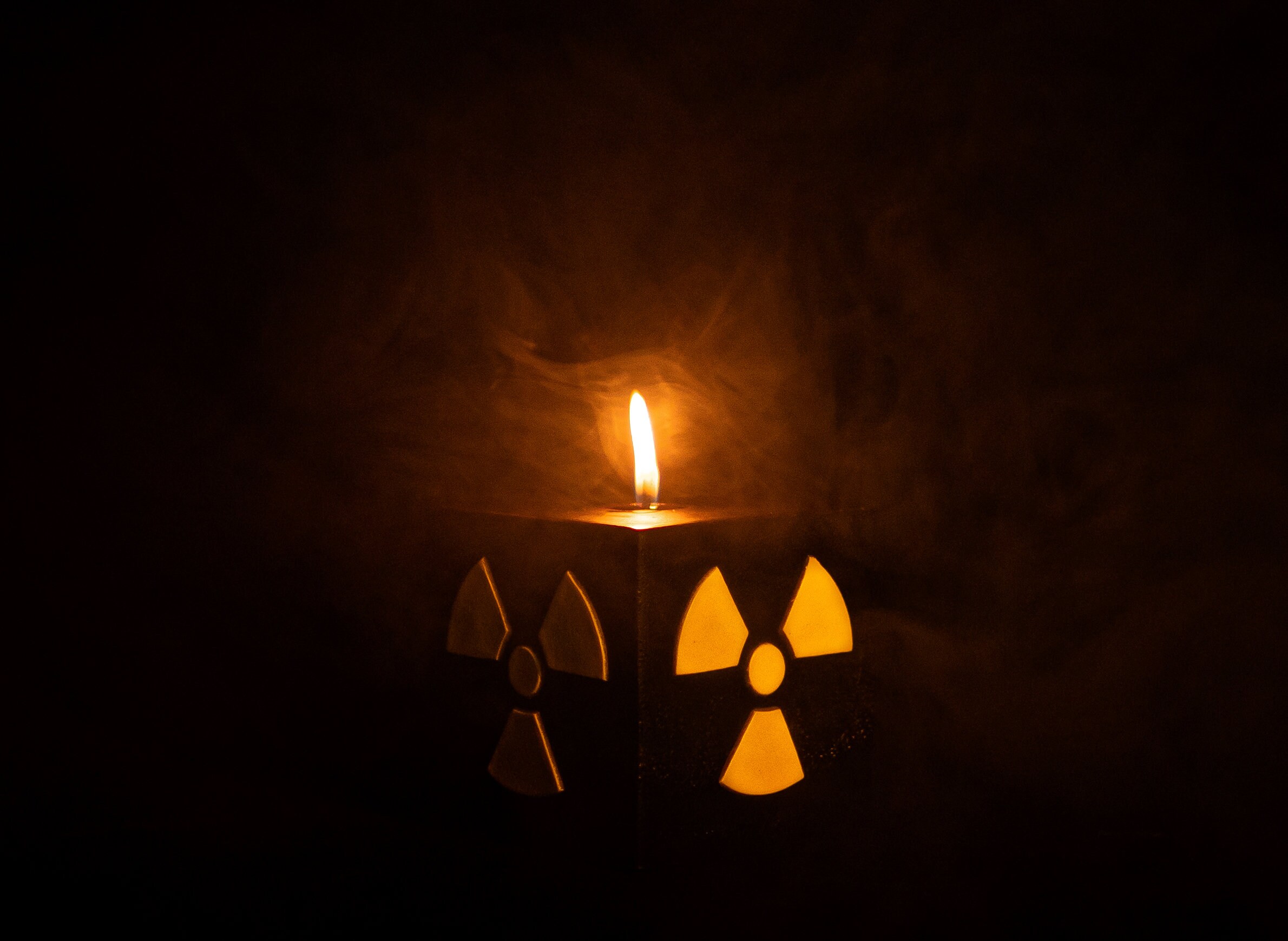 Radioactive Sign Candle BLACK-YELLOW, 10cm - Etsy