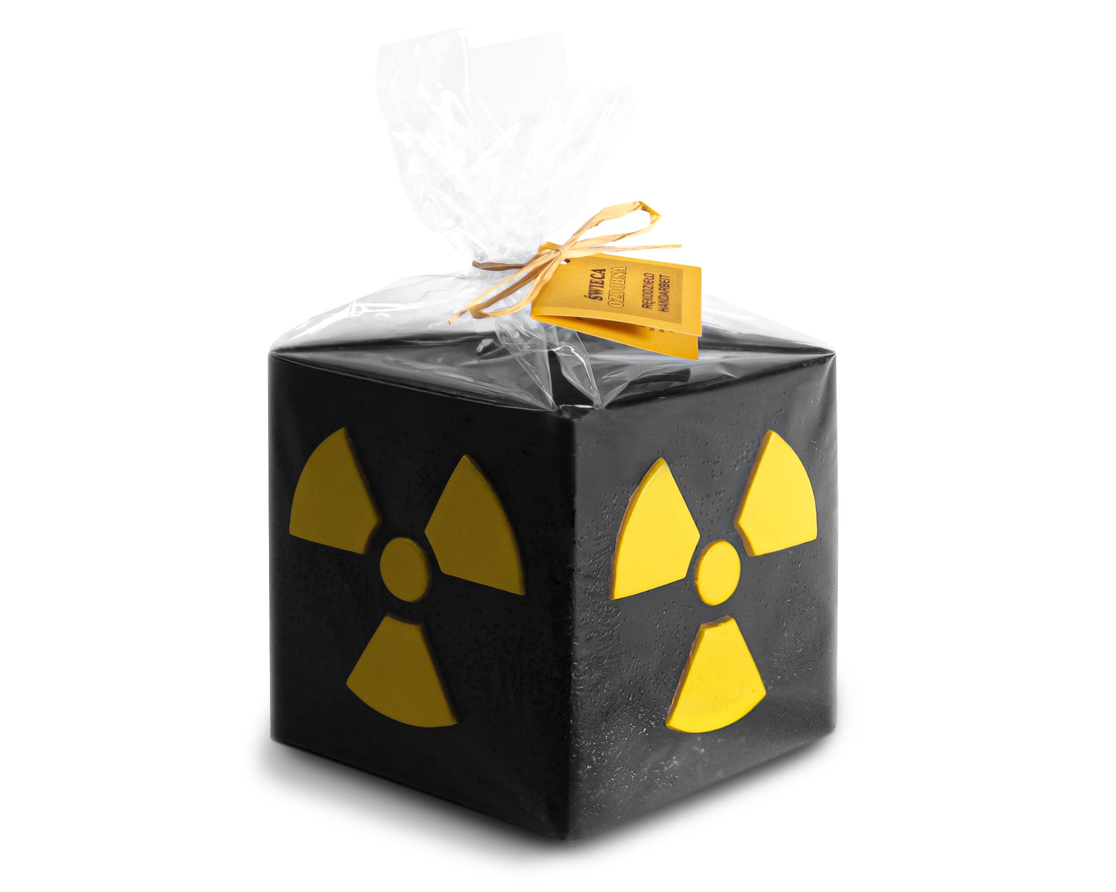 Radioactive Sign Candle BLACK-YELLOW, 10cm - Etsy