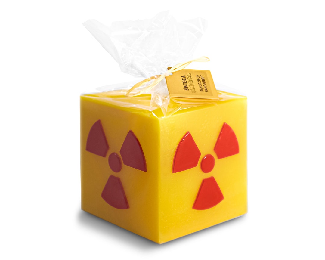 Radioactive Sign Candle YELLOW-RED 10cm - Etsy