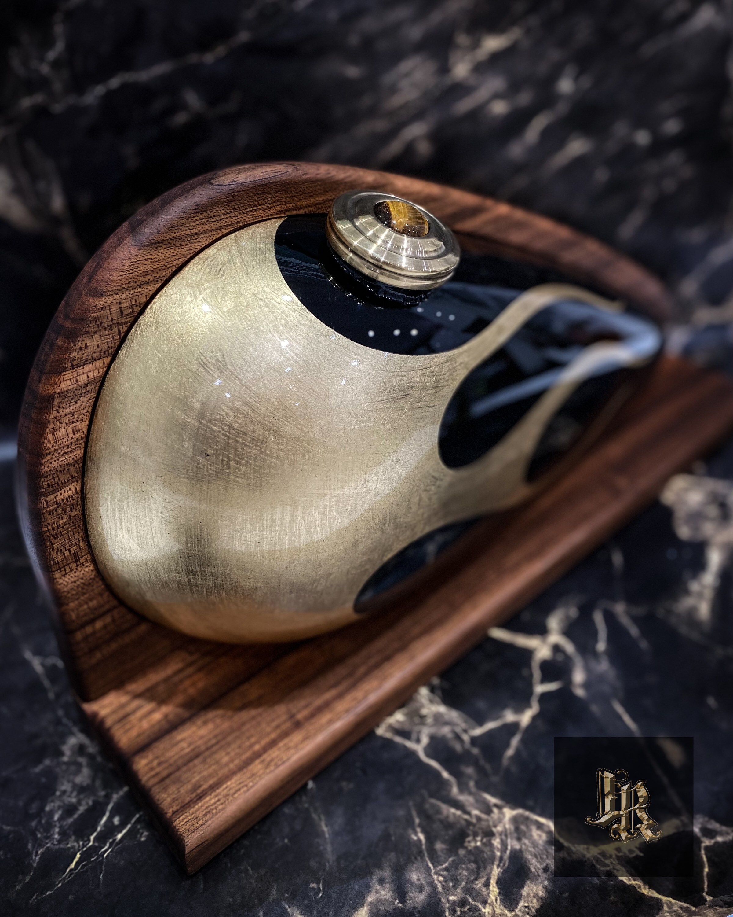 SOLD 42 GAS TANK Gold Flames Harley Davidson Urn Motorcycle Urn ...