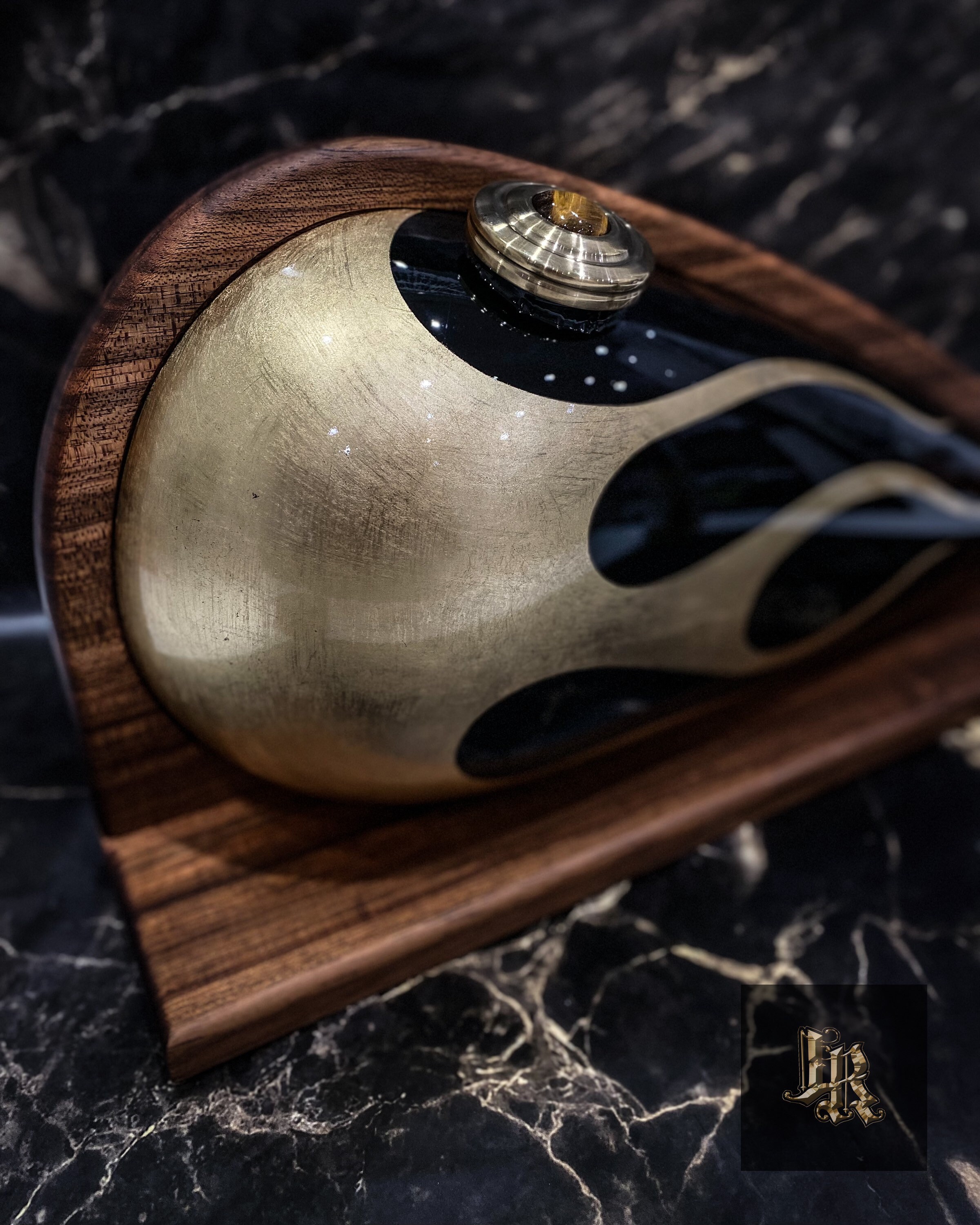 SOLD! 42† GAS TANK Gold Flames | Harley Davidson Urn | Motorcycle Urn ...