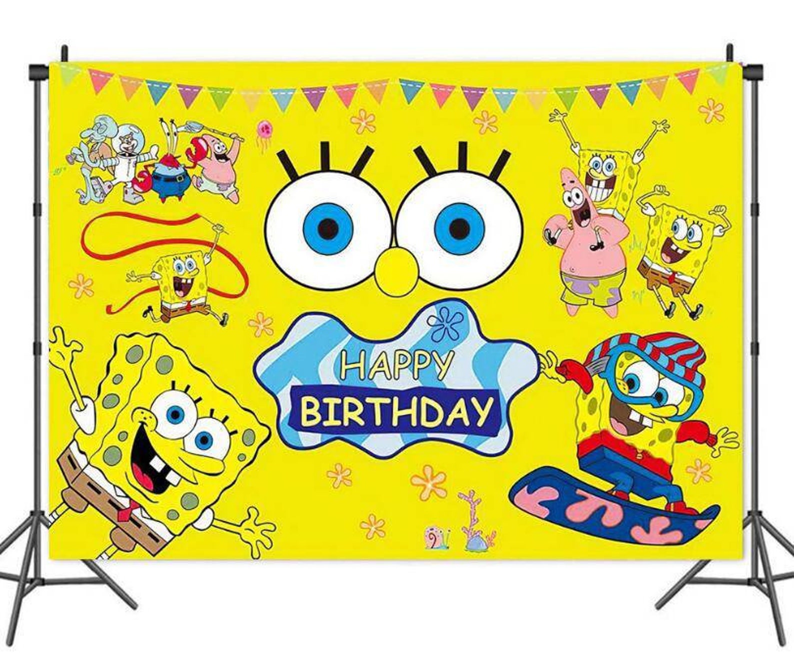 SpongeBob Backdrop Banner Birthday Party Baby Shower | Etsy