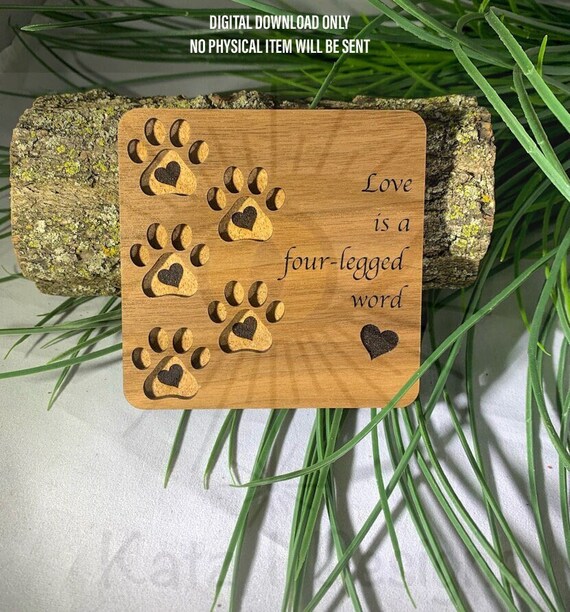 Dog Love Coaster SVG - Etsy