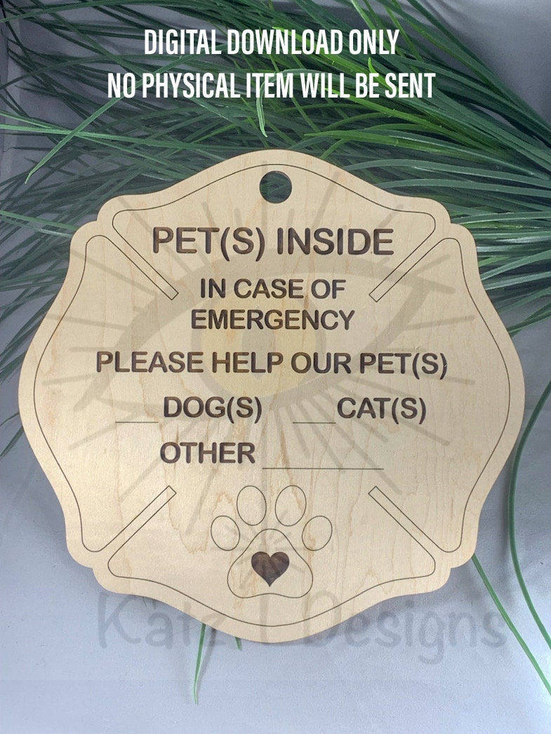 Pet Safety Sign SVG | Etsy