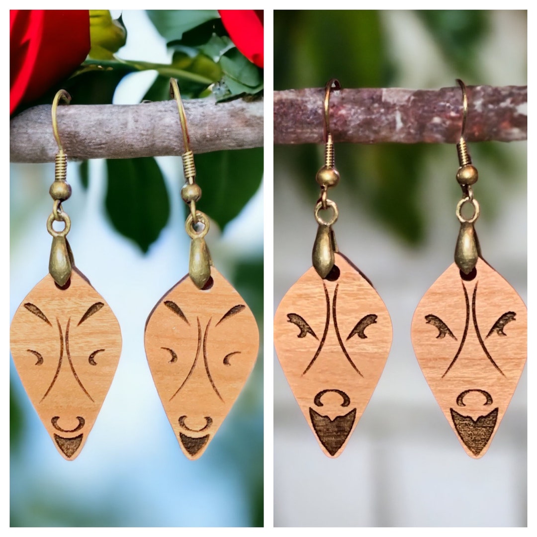 Happy Mad Mask Earrings SVG - Etsy