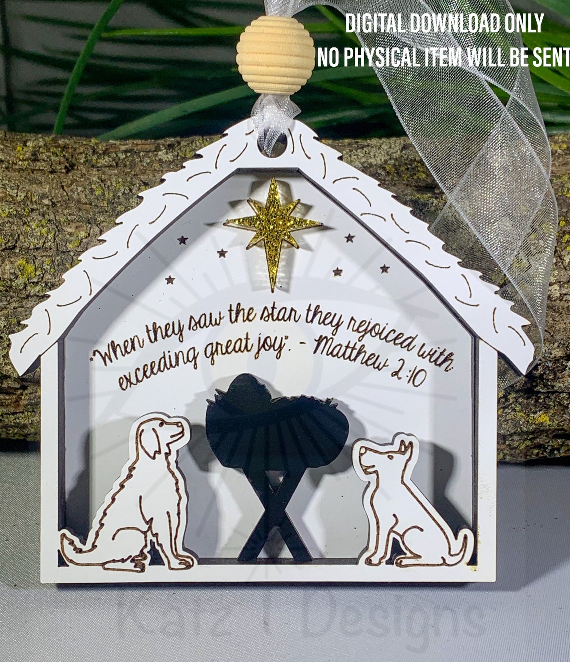 Dog Nativity Scene Ornament SVG - Etsy