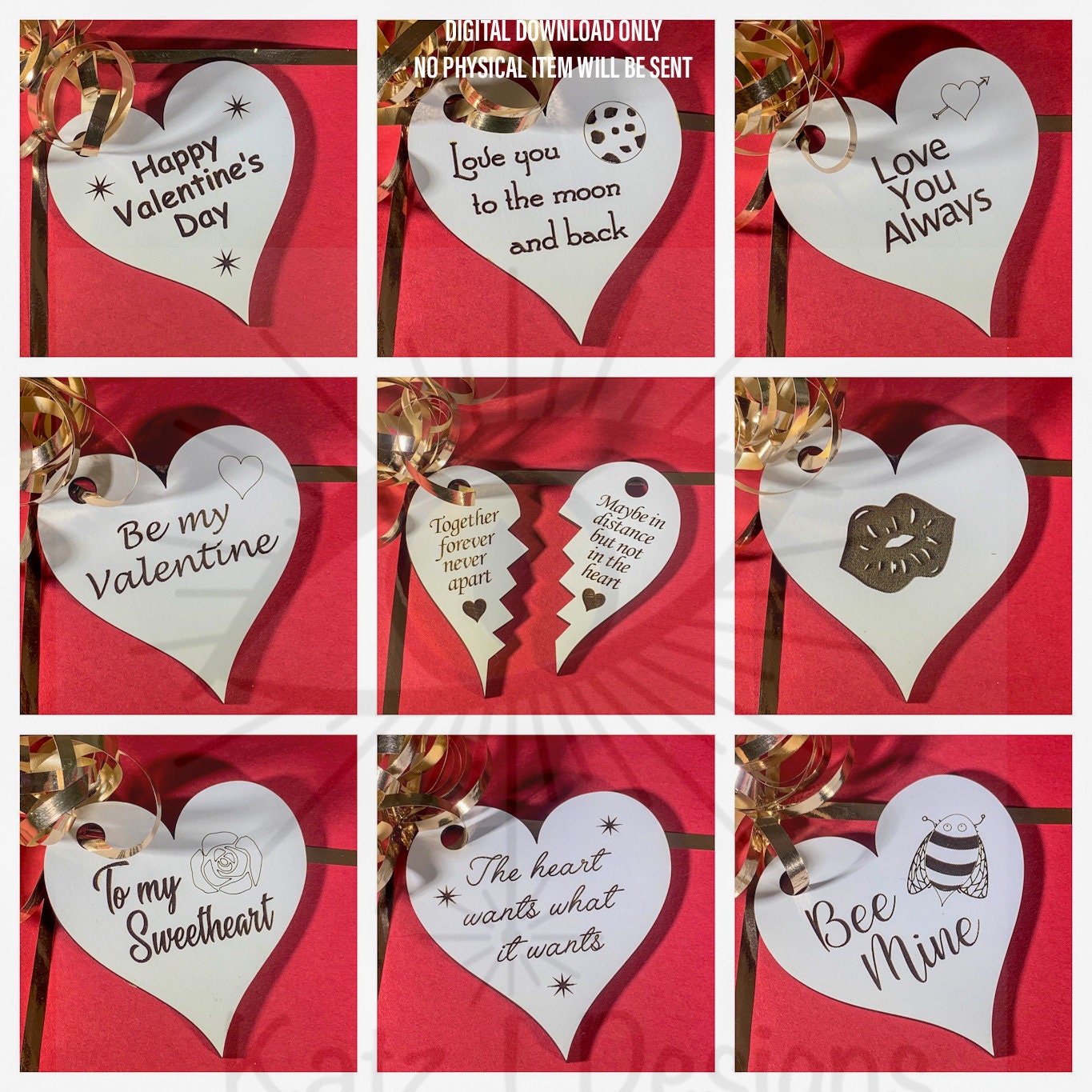Valentine's Gift Tags Bundle SVG - Etsy
